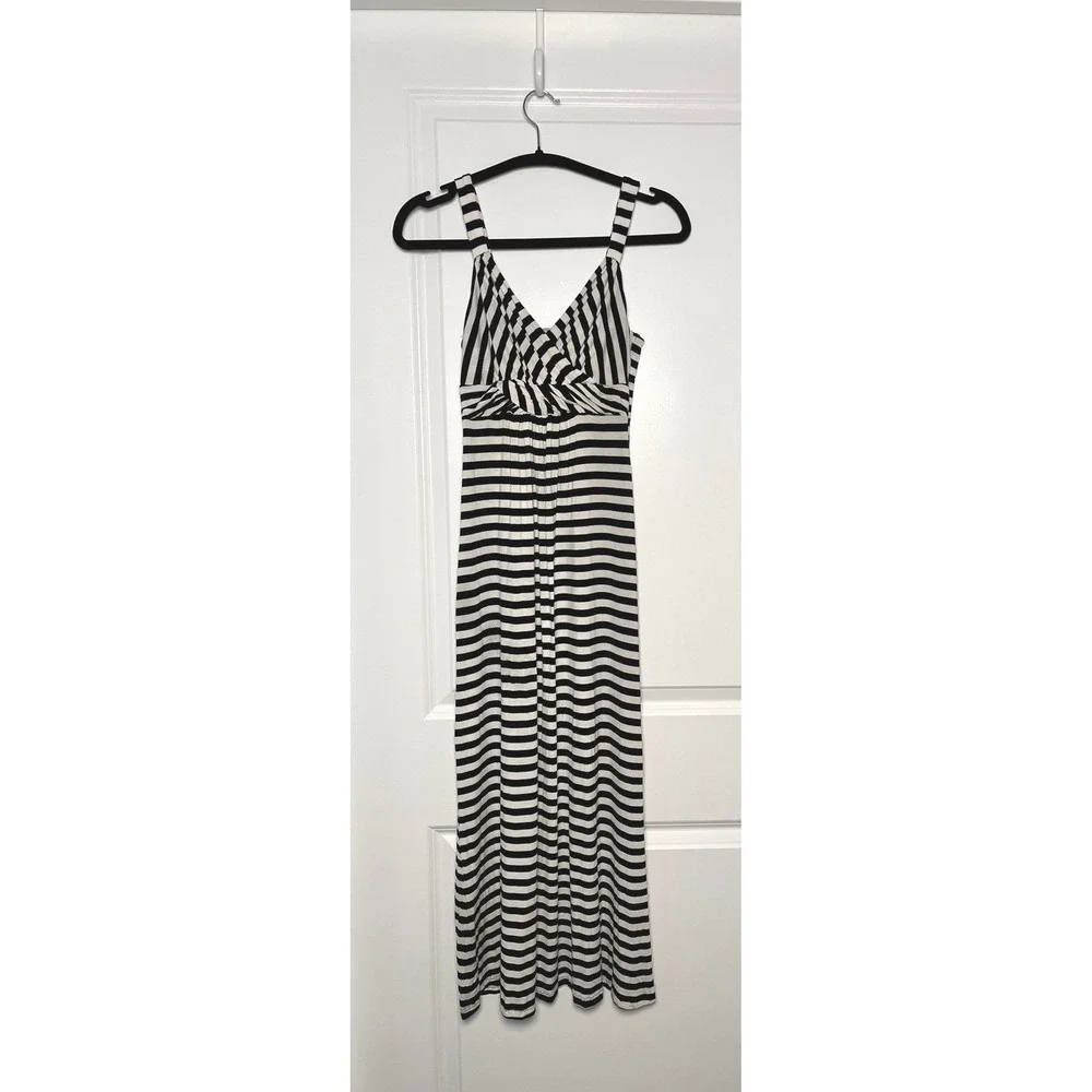 Boston Proper | Dresses | Boston Proper Black White Stripe Maxi Dress ...